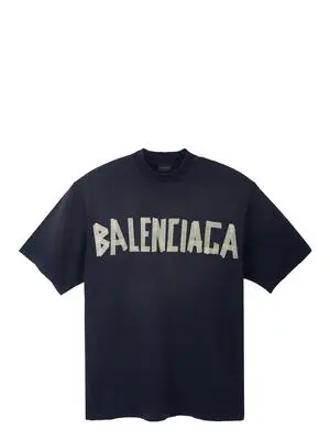 Balenciaga Tape Type T-shirt Medium Fit Faded - Black