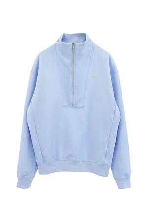 Nike Back Alphabet Logo Printing Half Zipper Stand Collar Asia Edition Blue - Default Colorway