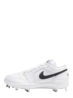 JORDAN 1 Retro Low Metal Baseball Cleats - White/white/black