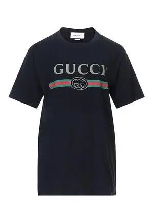 Gucci Gucci Oversized Logo T-Shirt Black