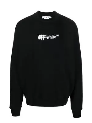 Off-White Fw22 Logo Embroidered Round Neck Long Sleeves Black - Default Colorway