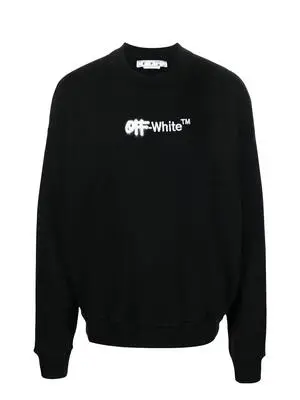 Off-White Fw22 Logo Embroidered Round Neck Long Sleeves Black - Default Colorway