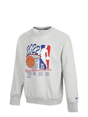 Nike Nba Courtside Logo Fleece Pullover - Grey