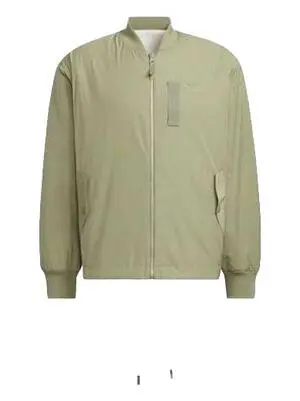 Adidas Reverse Sherpa Bomber Jacket - Olive Green