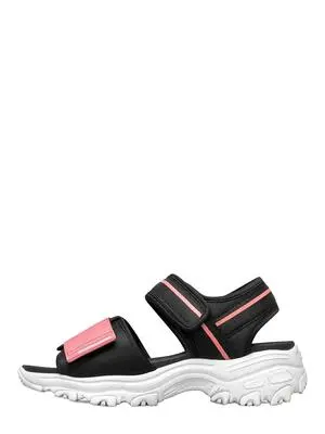 Sketchers D'lites 1.0 Sandals - Black/pinkred