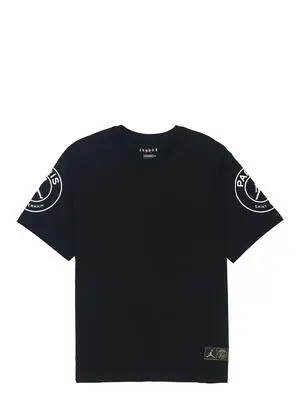 JORDAN Paris Saint-germain Printing Logo Short Sleeve - Black