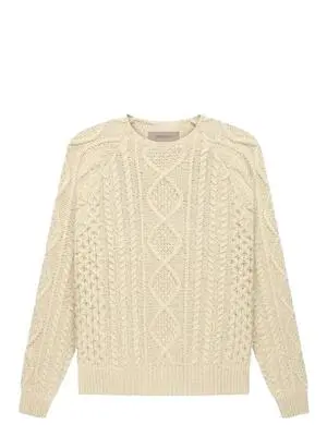 Fear Of God Fw22 Cable Knit Pullover - Egg Shell Yellow