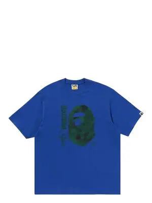 A BATHING APE A Bathing Ape Floral Solid Camo Ape Head Relaxed Fit Tee 'blue' Blue