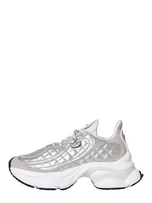 Adidas Ozvenuz Quilted Metallic Sneakers - Silver/white
