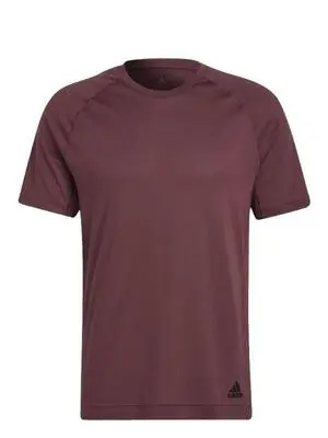 Adidas Solid Color Small Alphabet Logo Printing Round Neck Short Sleeve Wine Red T-shirt - Default Color