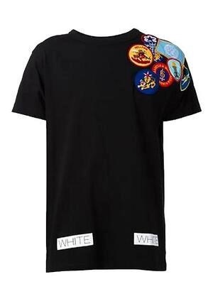 Off-White Embroidered Printing Short Sleeve - Black