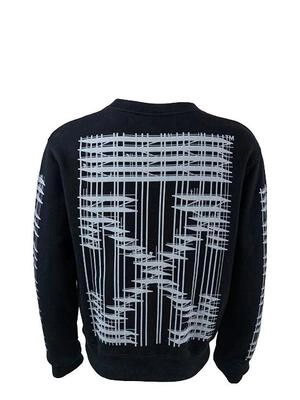 Off-White Diagonal Industrial Print Oversized Sweatshirt - Black