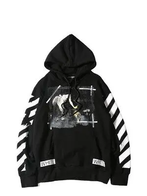 Off-White Caravaggio Printed Hooded Sweatshirt - Black