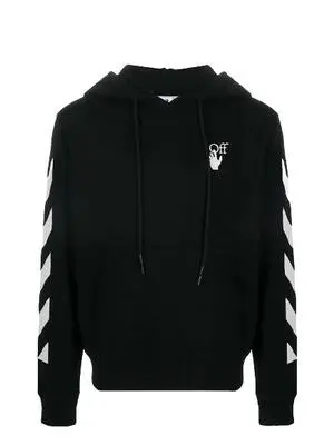 Off-White Diagonal Stripes Logo Hoodie - Black