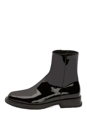 Alexander McQueen Patent Leather Ankle Boots - Black