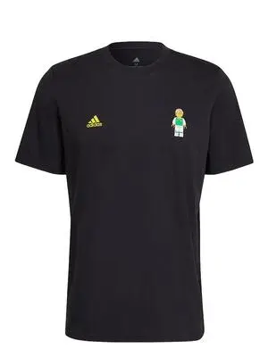 Adidas Printing Logo Round Neck Short Sleeve Black - Multi-color