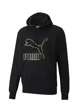PUMA Loose Printed Hooded Fleece - Black