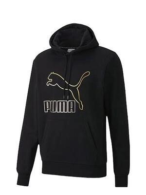 PUMA Loose Printed Hooded Fleece - Black