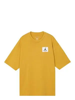 JORDAN Fw22 Logo Label Loose Round Neck Short Sleeve Yellow T-shirt - Default Color