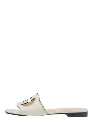 GUCCI Gucci Interlocking G Cut-Out Leather Slide Sandal