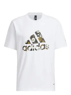 Adidas Solid Color Logo Athleisure Casual Sports Short Sleeve White - Multi-color