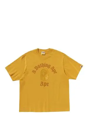 A BATHING APE Gothic College Relaxed Fit Tee - Yellow