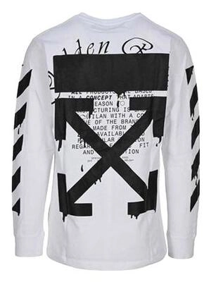Off-White Long Sleeve Dripping Arrows Graphic T-shirt - White