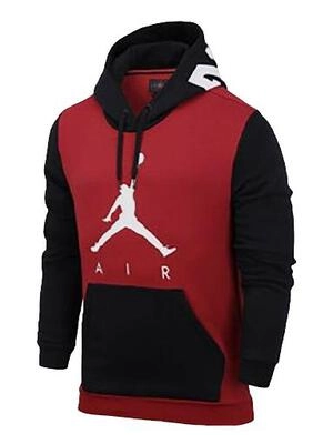 JORDAN Air Colorblock Logo Fleece Hoodie - Red