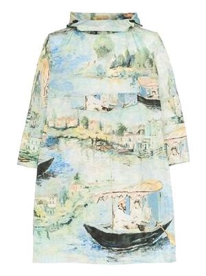Off-White Painting Pattern Hooded Nylon Pullover Windbreaker - Multicolor