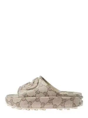 Gucci Gg Slide Sandal - Beige/ebony