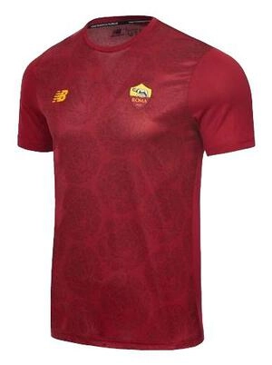 NEW BALANCE As Roma Logo Printing Training Sports T-shirt - Red