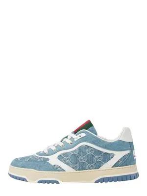 Gucci Re-web Gg Denim Sneakers - Light Blue