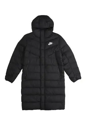 Nike Windrunner Down Fill Long Hooded Jacket - Black