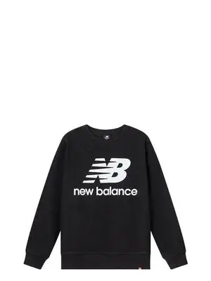 NEW BALANCE Stacked Logo Crew Sweatshirt - Black/white