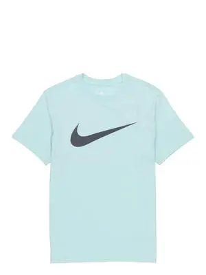 Nike Solid Color Large Logo Printing Round Neck Short Sleeve Light Green T-shirt - Multi-color