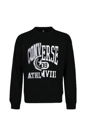 CONVERSE Alphabet Logo Round Neck Pullover - Black