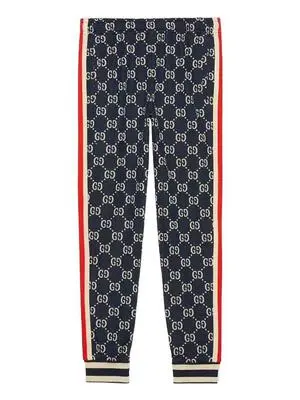 Gucci Gg Jacquard Jogging Trousers For - Blue