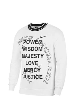 Nike Crewneck Pullover With Alphabet Graphic - White