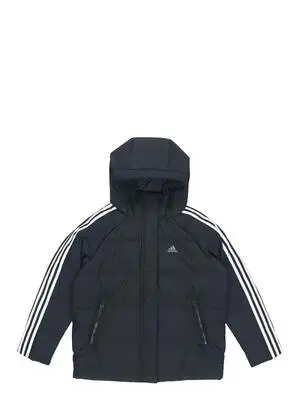 Adidas Down Jacket With Hood And Signature Stripes - Default Color