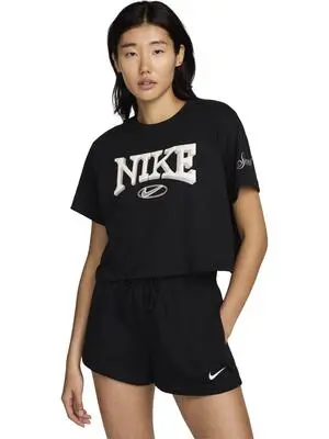 Nike Loose Short-sleeve Cropped T-shirt - Black