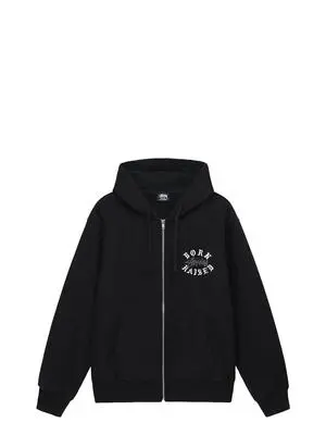 StÜssy X Born X Raised Logo Zip Hoodie - Black