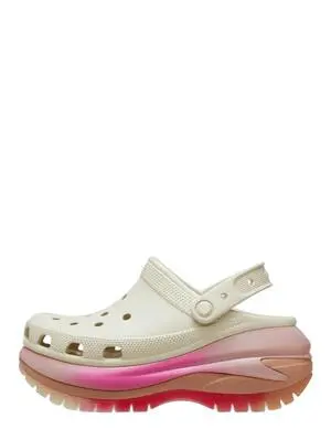 CROCS Mega Crush Color Dip Clogs - White/pink