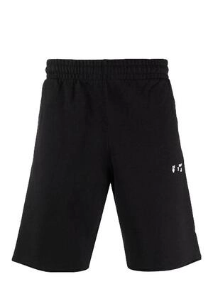 Off-White Fw21 Logo Pattern Sports Shorts - Black