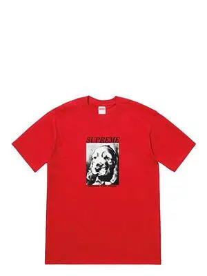 Supreme Fw18 Remember Tee Puppy Sketch Printing Short Sleeve - Red