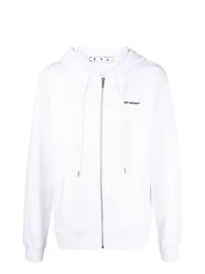 Off-White Logo Print Zip-up Hoodie - Default Colorway