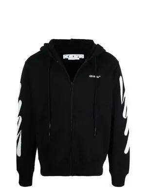 Off-White Diagonal Stripes Zip-up Hoodie - Default Colorway