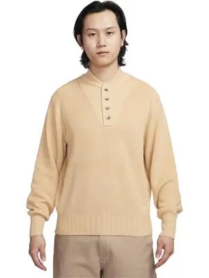 Nike Long-sleeve Military Henley Sweater - Beige