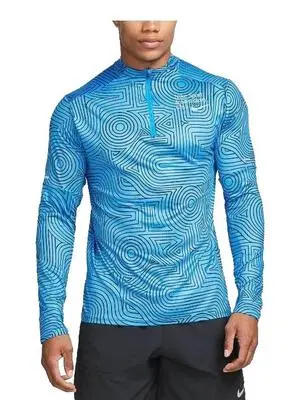 Nike Dri-fit Element 1/4 Zip Running Top - Blue