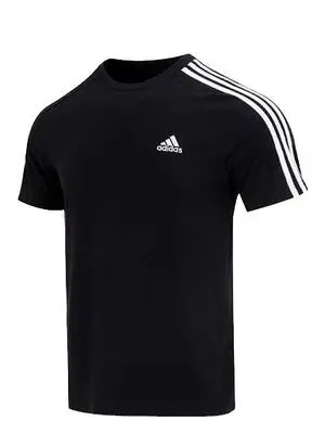 Adidas Essentials Single 3-stripes T-shirt Asia Sizing 'black - Black/white
