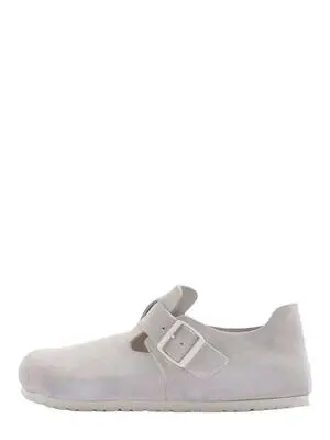 BIRKENSTOCK London Suede Leather Clogs - White